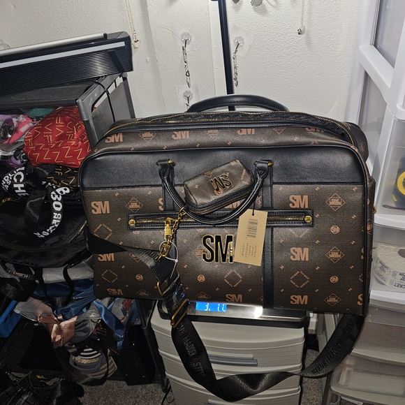 Steve Madden | Bags | Steve Madden Monogrammed Brown And Black ...